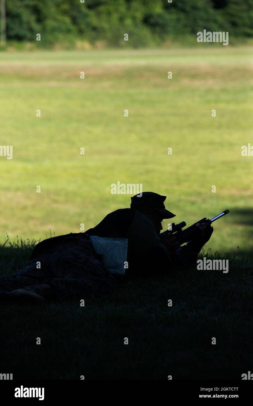 A U.S. Marine with the Parris Island Shooting Team participates in the ...