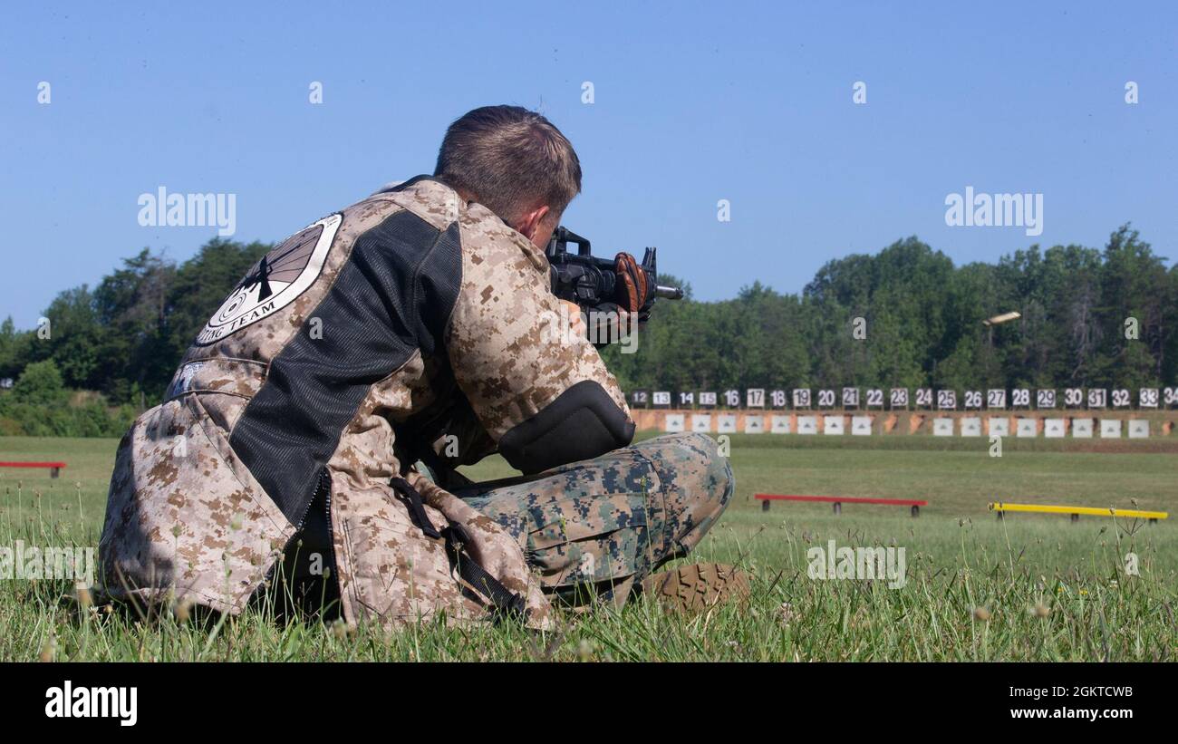 A U.S. Marine with the Marine Corps Air Station Yuma Shooting Team ...