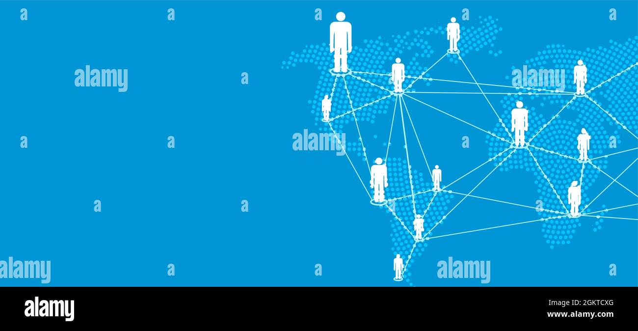 Social media and network connection map concept. World communication ...