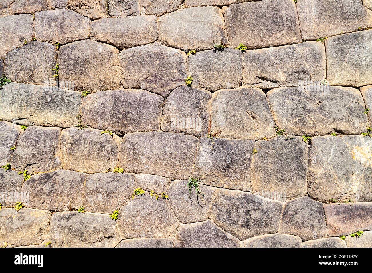 Detail of a wall at Inca ruins of Ollantaytambo, Sacred Valley of Incas ...