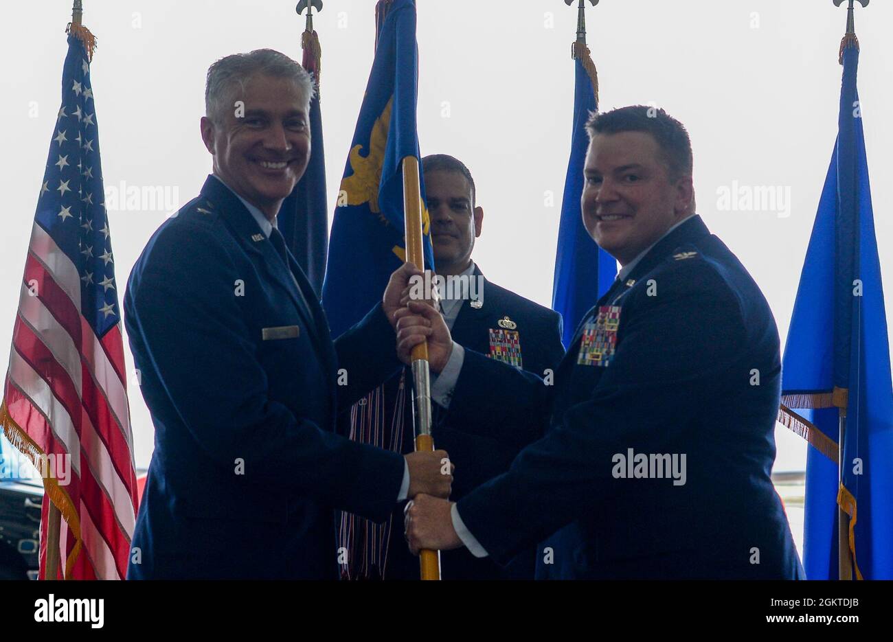 U.S. Air Force Brig. Gen. Jeremy Sloane, 36th Wing commander, passes ...