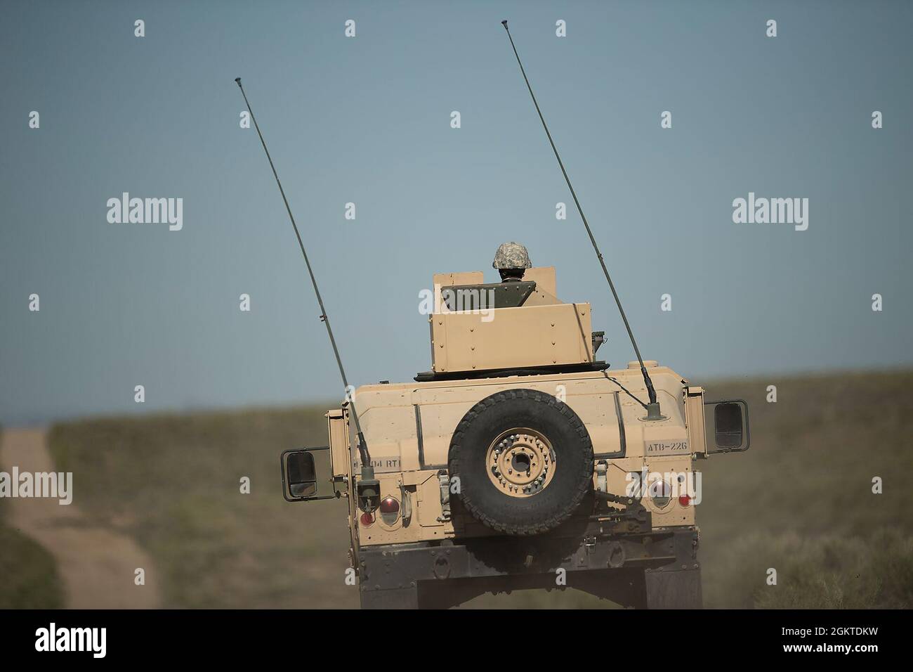 A humvee with Cavalry Scout student soldiers continues their mobile ...