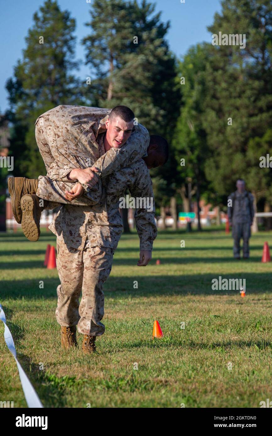 U.S. Marine Corps officer candidates from Lima Company, conduct a ...