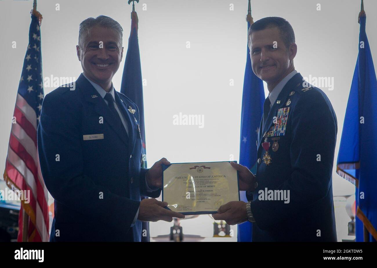 U.S. Air Force Col. Jasin Cooley, 36th Mission Support Group outgoing ...