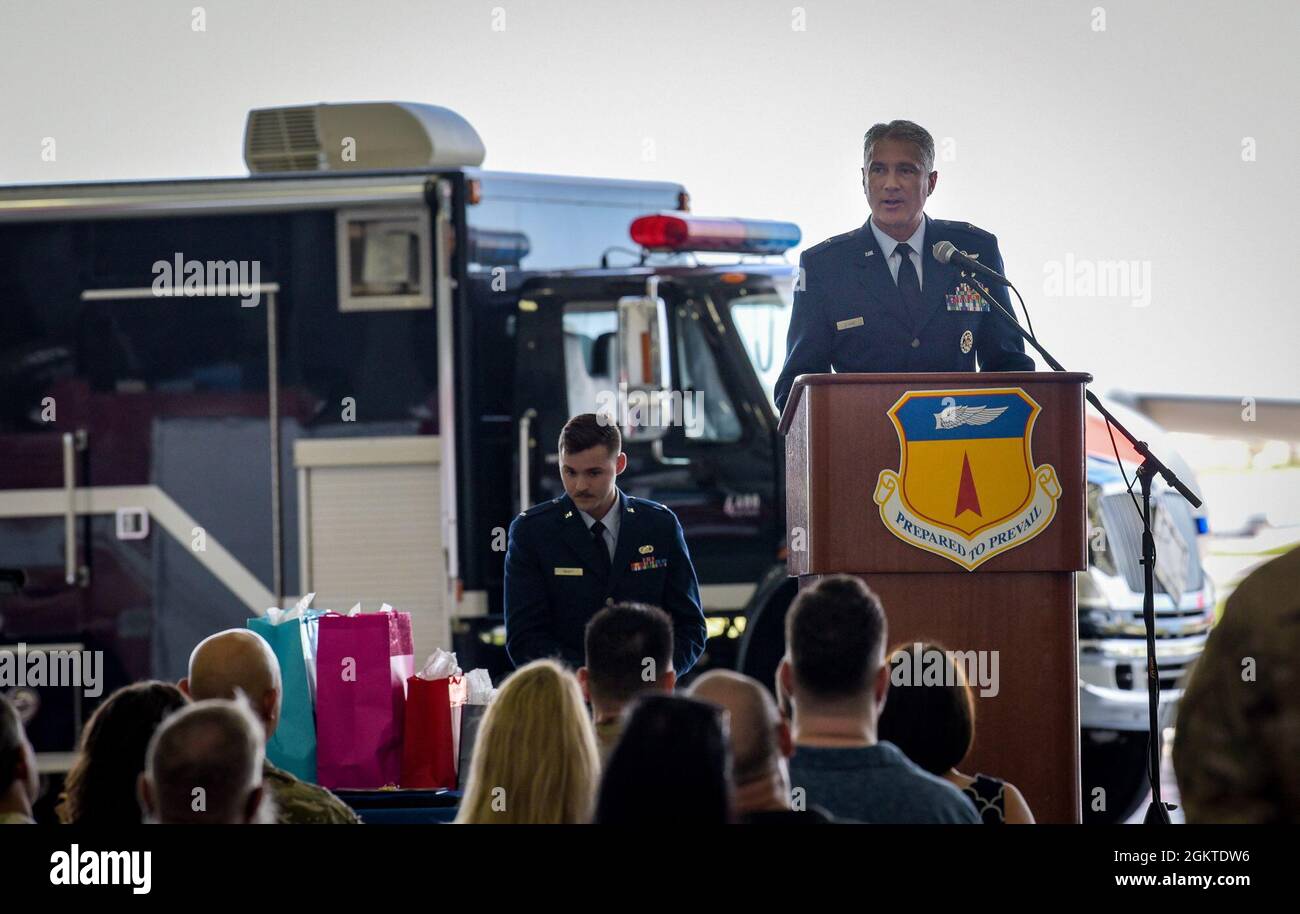 U.S. Air Force Brig. Gen. Jeremy Sloane, 36th Wing commander, offers ...