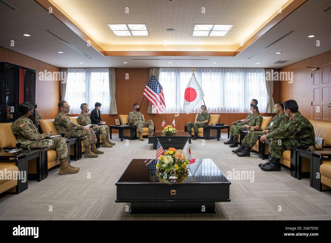 Brig. Gen. Joel Vowell, commanding general, U.S. Army Japan, conducts a ...