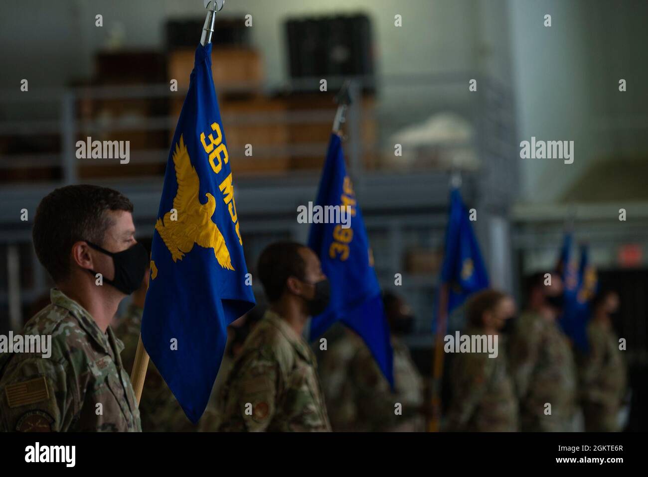 The men and women of the 36th Mission Support Group stand in formation ...