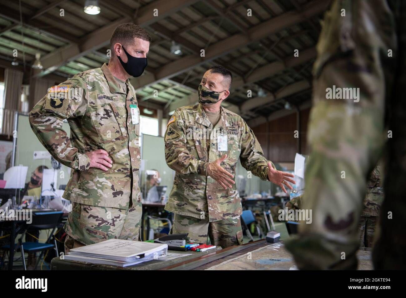 Brig. Gen. Joel Vowell, commanding general, U.S. Army Japan, conducts a ...