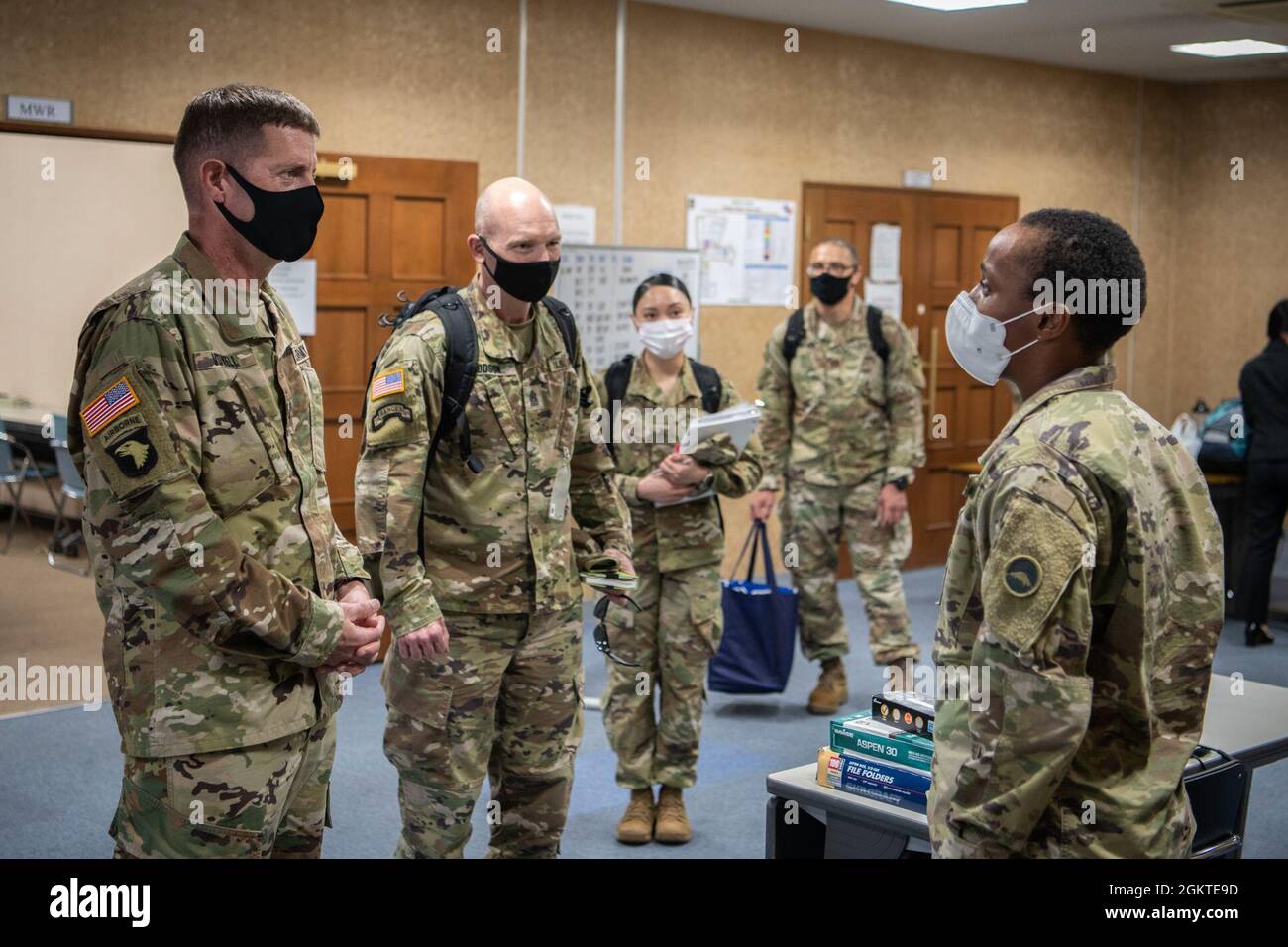Brig. Gen. Joel Vowell, commanding general, U.S. Army Japan, conducts a ...