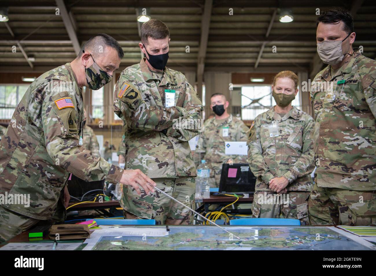 Brig. Gen. Joel Vowell, commanding general, U.S. Army Japan, conducts a ...