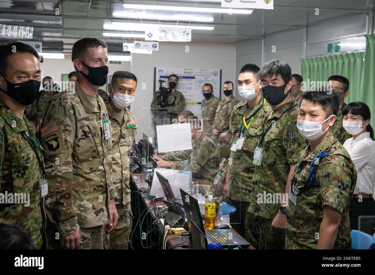 Brig. Gen. Joel Vowell, commanding general, U.S. Army Japan, conducts a ...