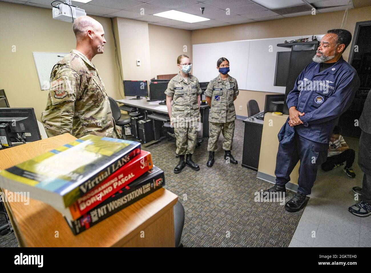 688th Cyberspace Wing Commander, Col. Steven Anderson speaks with Civil ...
