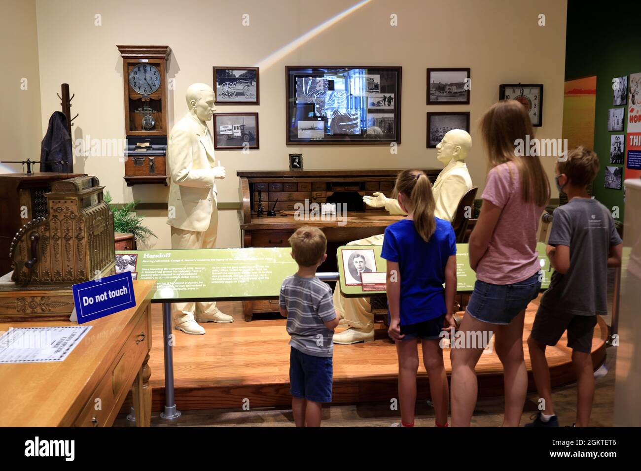 Life-size mannequins of the founder of Hormel Foods Corporation George ...