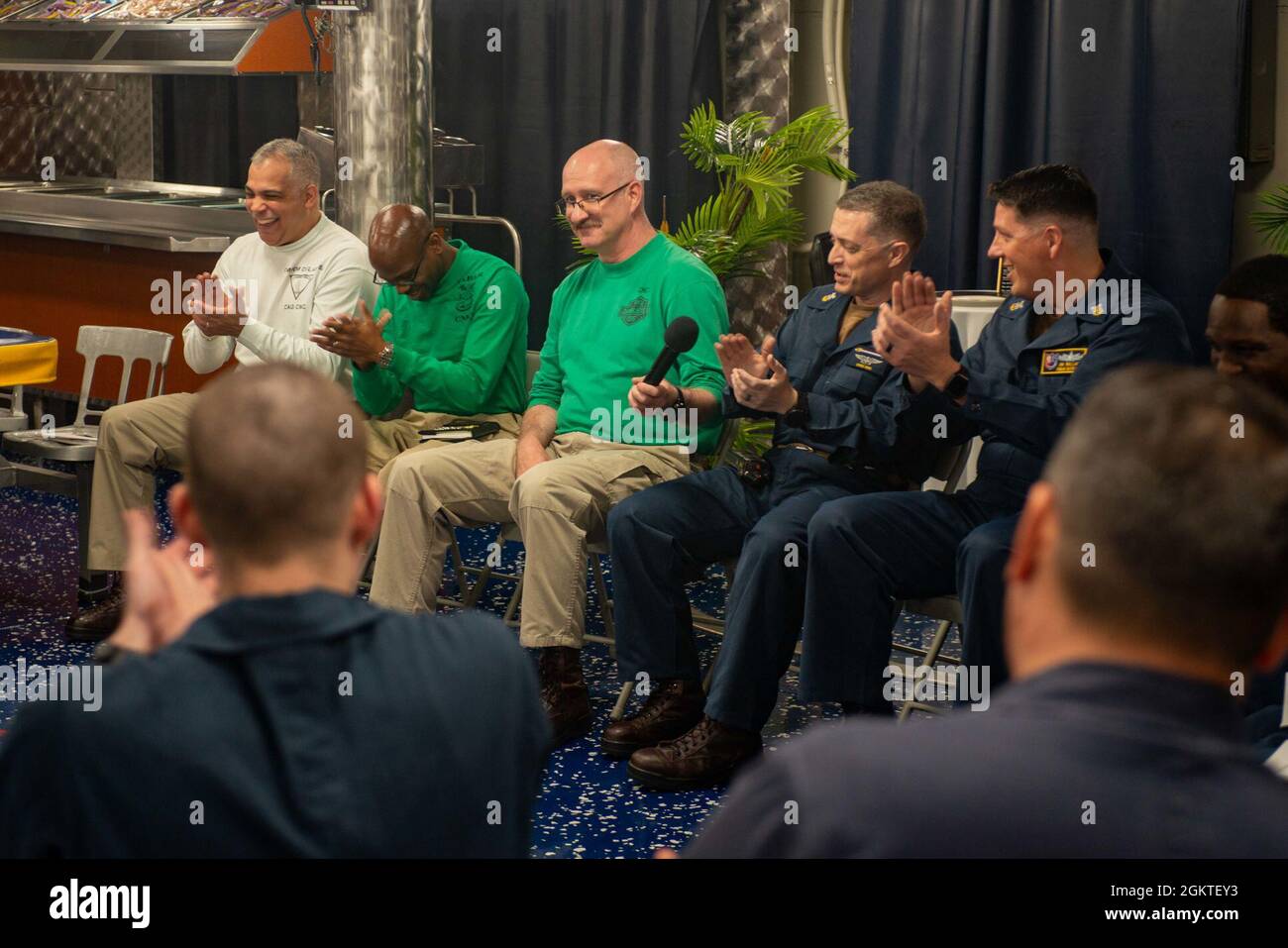 210628-N-CW176-1040 ARABIAN SEA (June 28, 2021) - Command master chief ...