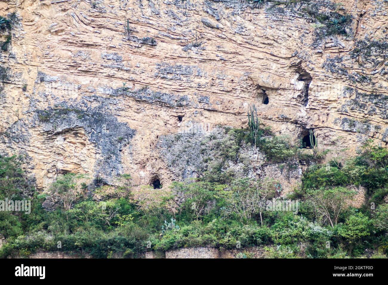 Ruins of Macro, group of pre-Inca dwellings and burial chambers built ...