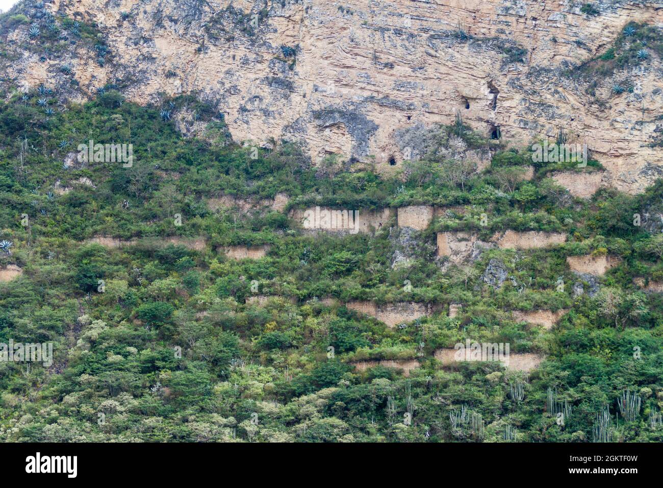Ruins of Macro, group of pre-Inca dwellings and burial chambers built ...