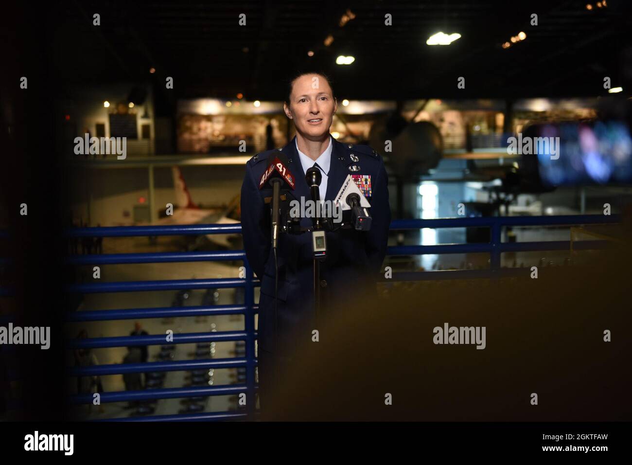 Col. Lindsay Droz speaks with local media just before the start of a ...