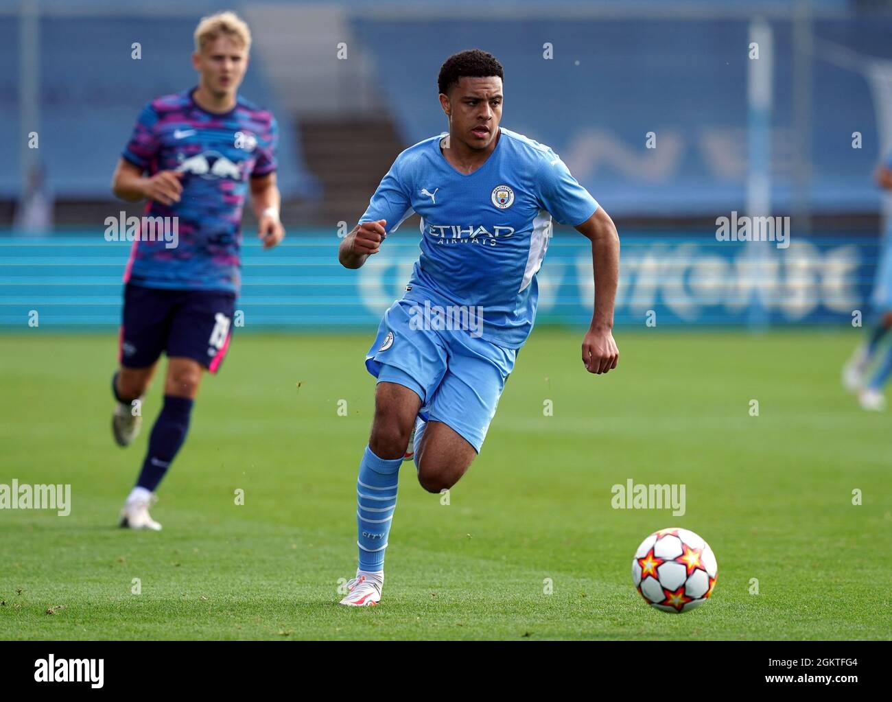 Manchester City's Conrad Egan Riley during the UEFA Youth League, Group ...
