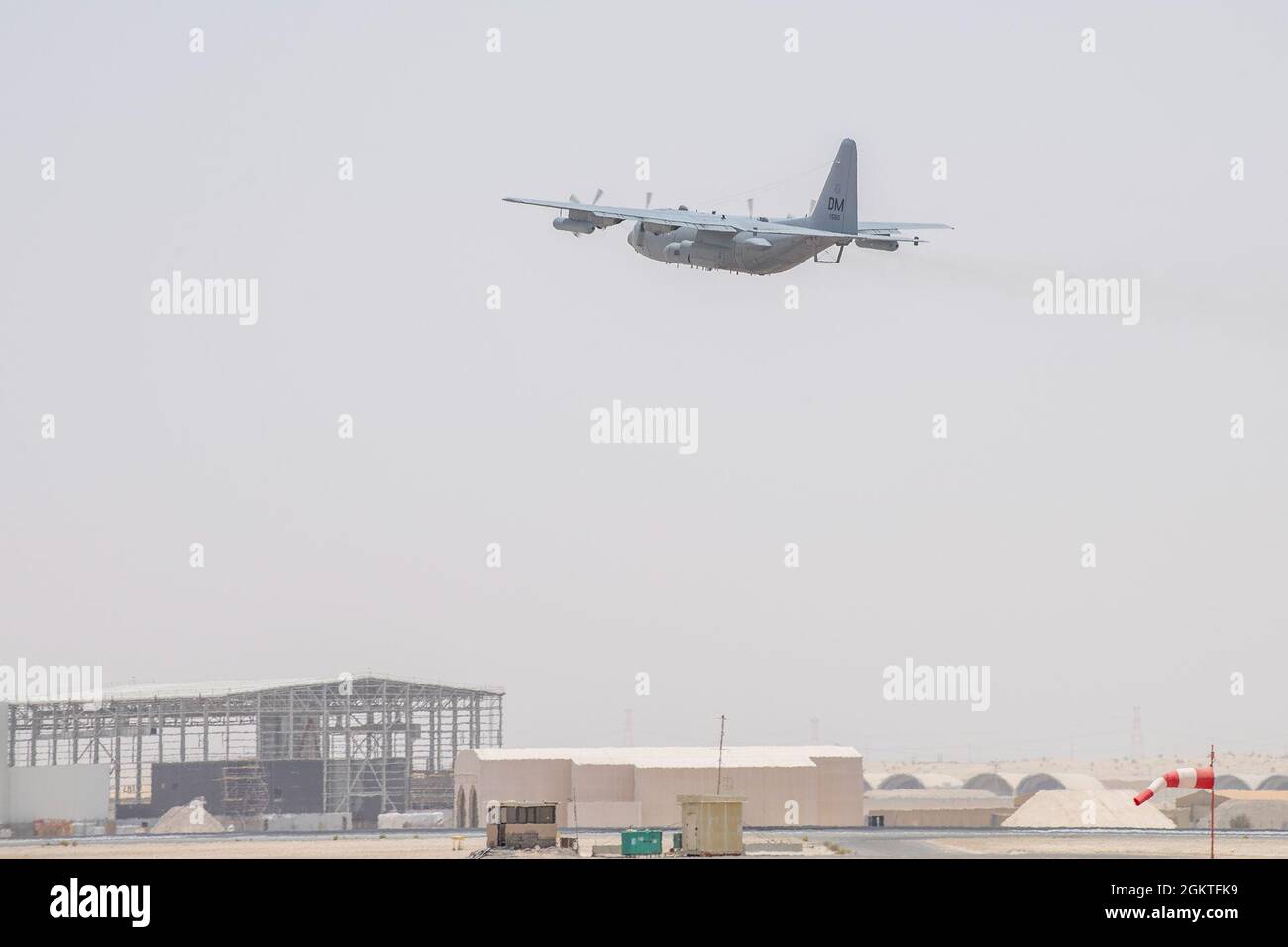 A U.S. Air Force EC-130 Compass Call aircraft, assigned to the 41st ...