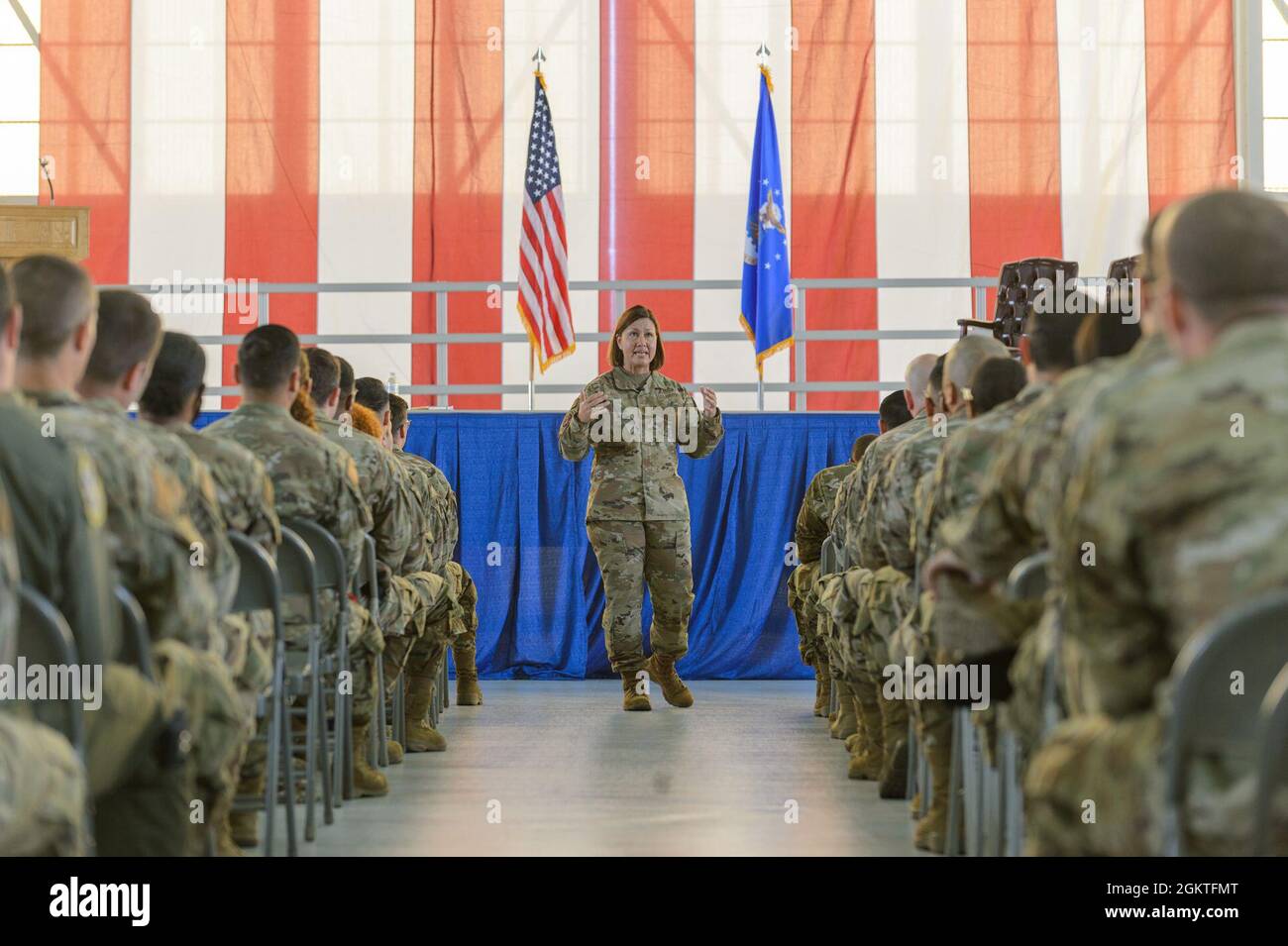 Chief Master Sgt. of the Air Force JoAnne S. Bass talks to almost 300 ...