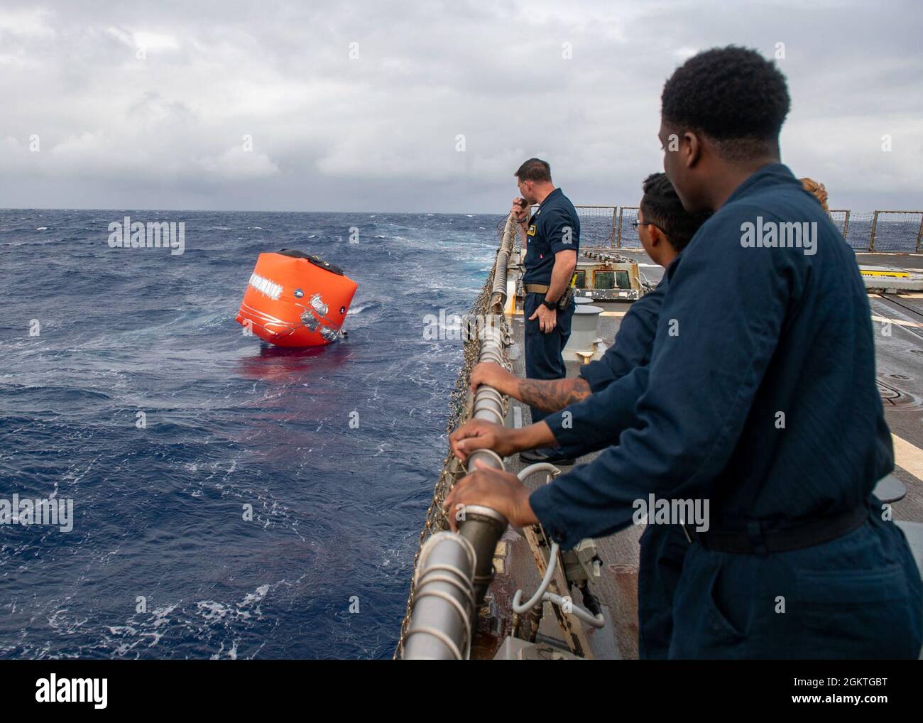 210629-N-HG846-1055 CORAL SEA (June 29, 2021) – Sailors deploy a ...