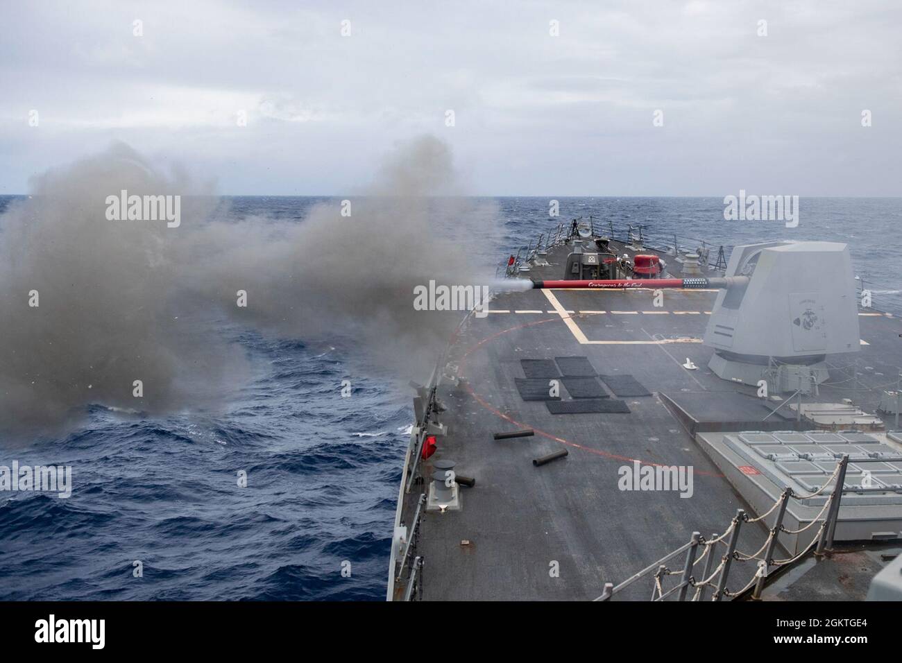 210629-N-HG846-1116 CORAL SEA (June 29, 2021) – The Arleigh Burke-class ...