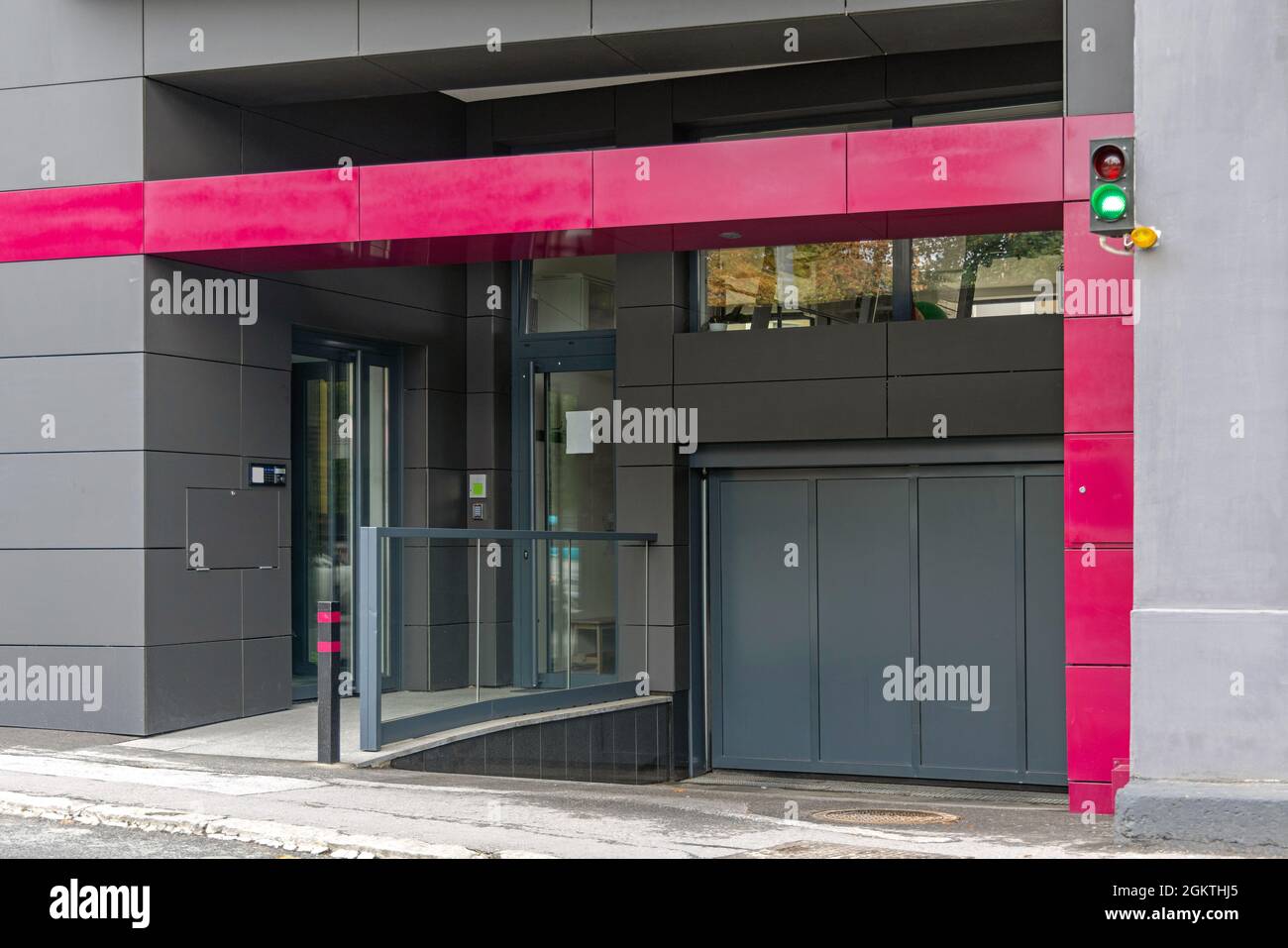 Underground Parking Garage Entrance Doors Modern Building Stock Photo ...