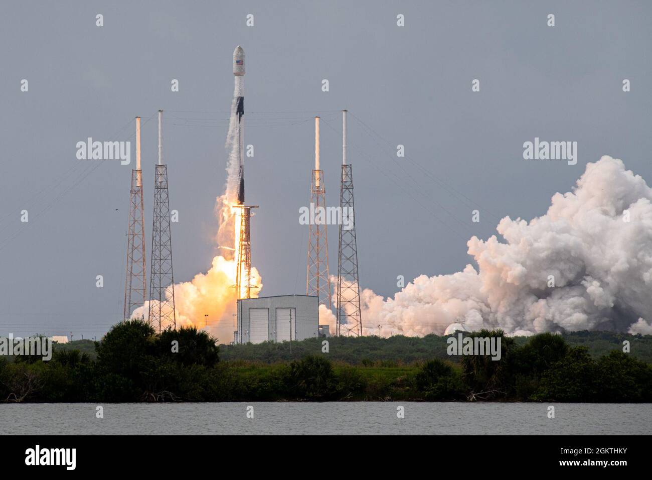 A Falcon 9 rocket carrying SpaceX's Transporter-2 payload launches from ...