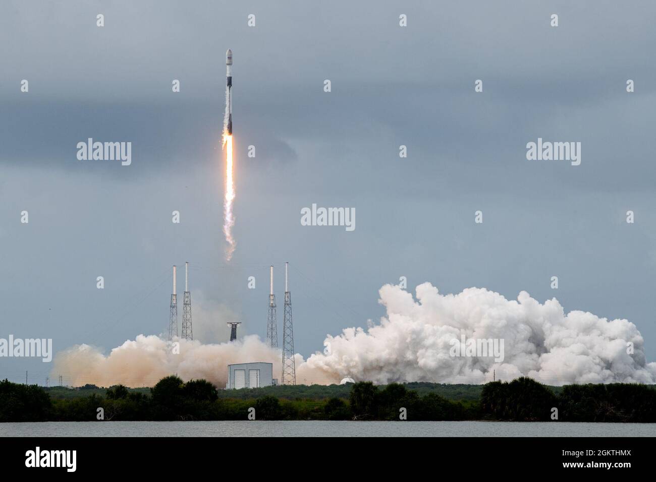 A Falcon 9 rocket carrying SpaceX's Transporter-2 payload launches from ...