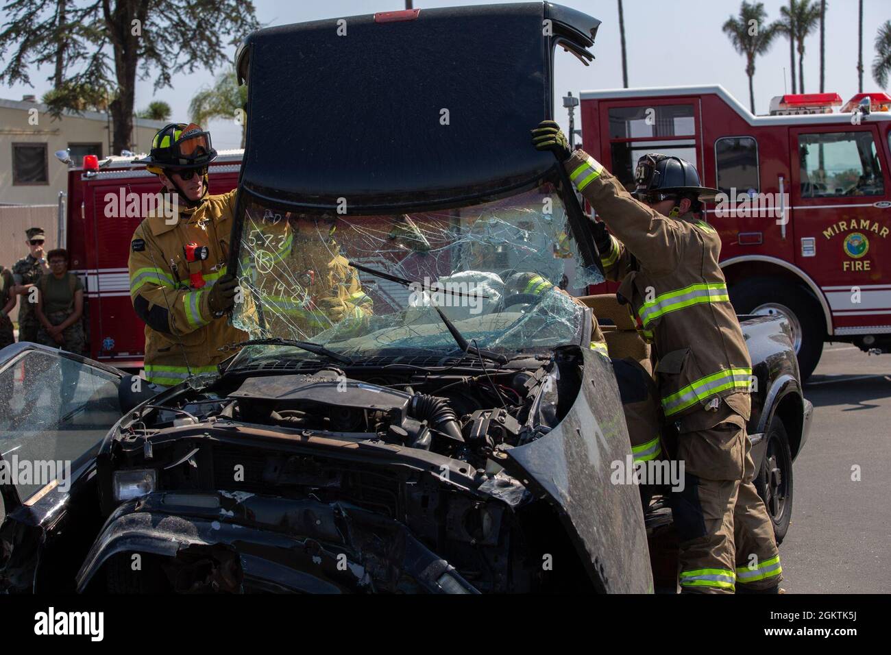 Marine Corps Air Station Miramar firefighters conduct a rescue ...