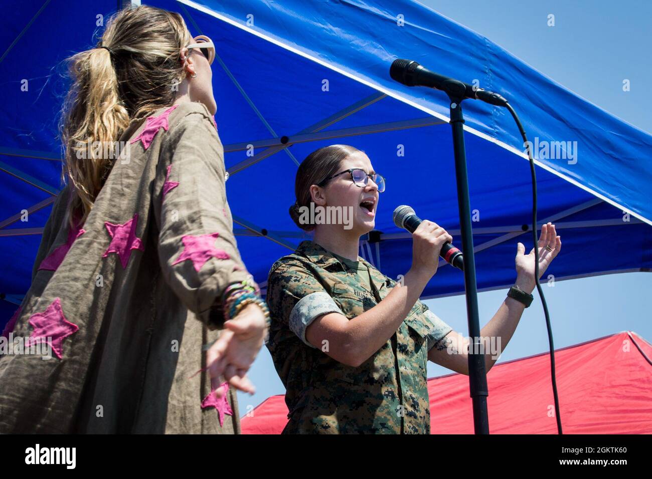 U.S. Marine Corps Lance Cpl. Emily Hunt, a combat graphics specialist ...