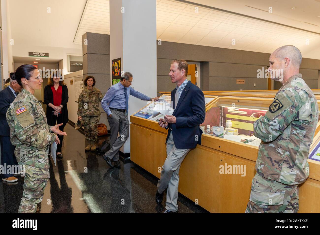 Lieutenant Colonel Charlotte Lanteri (left) talks with Captain Eric ...