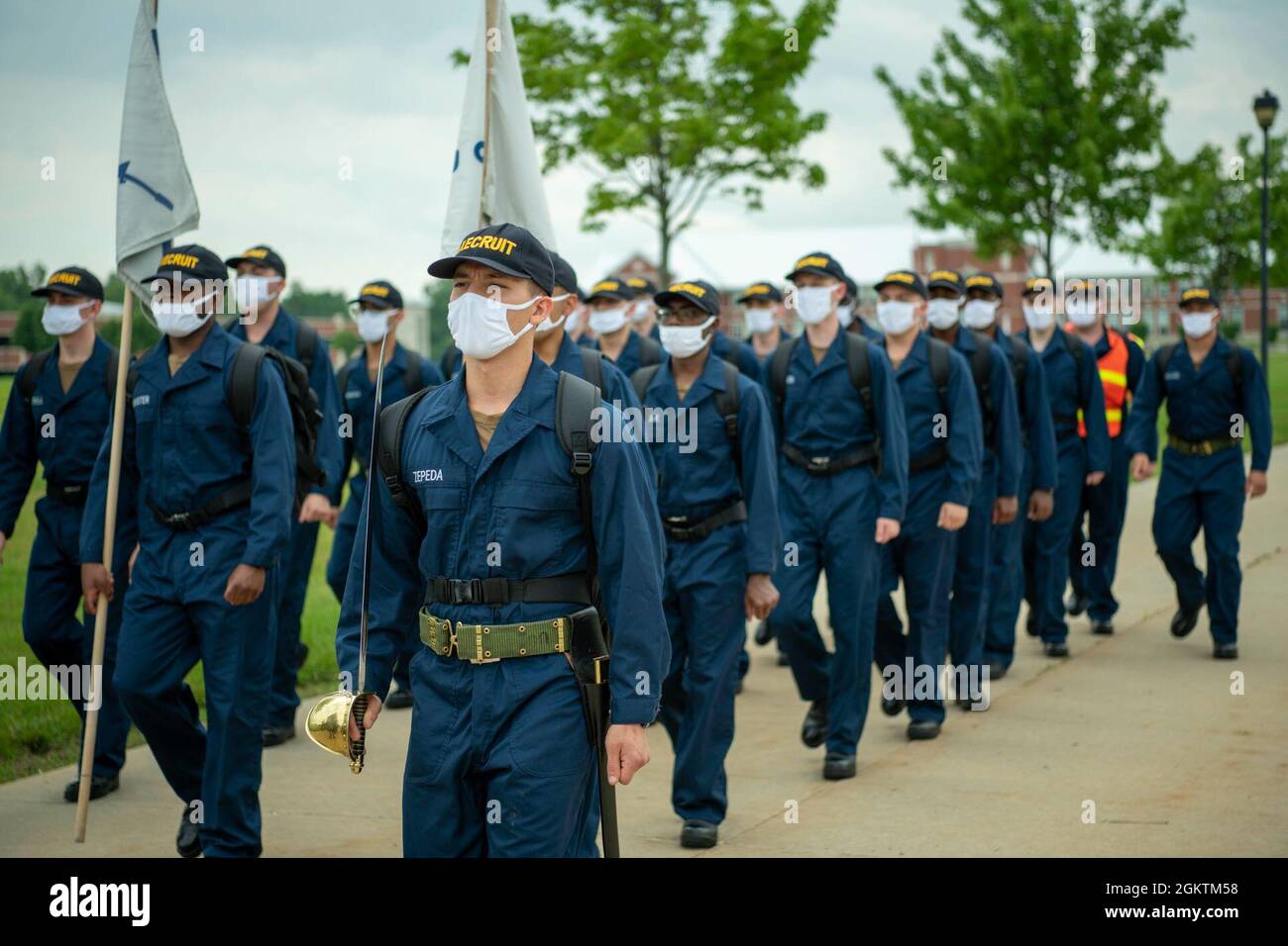 A recruit division marches in formation at Recruit Training Command ...