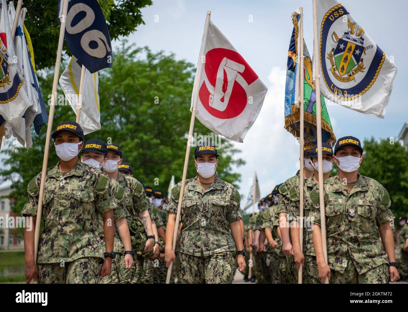 A recruit division marches in formation at Recruit Training Command ...