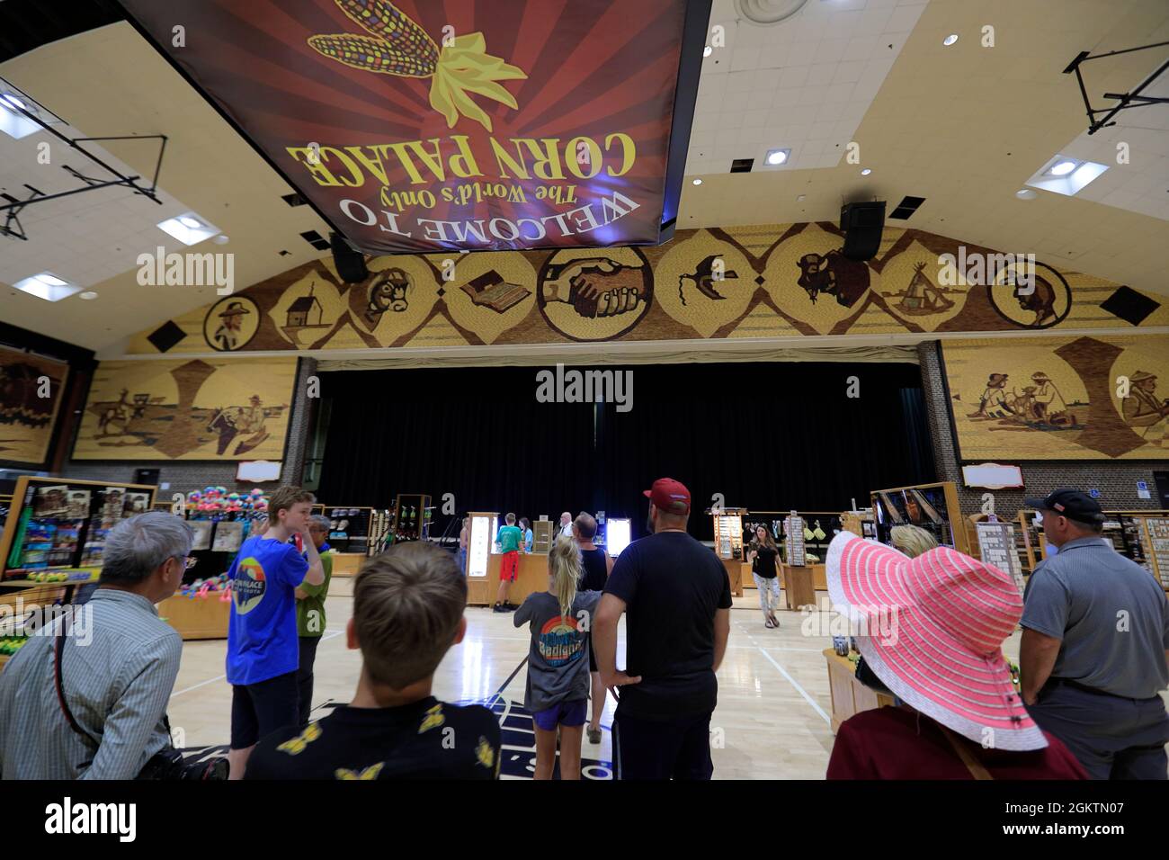 A tour group inside Mitchell Corn Palace aka The World's Only Corn ...