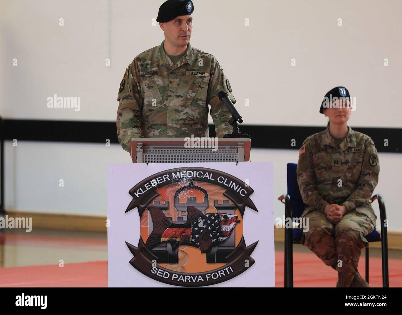 U.S. Army Maj. Stephen Harmon makes remarks during U.S. Army Health ...