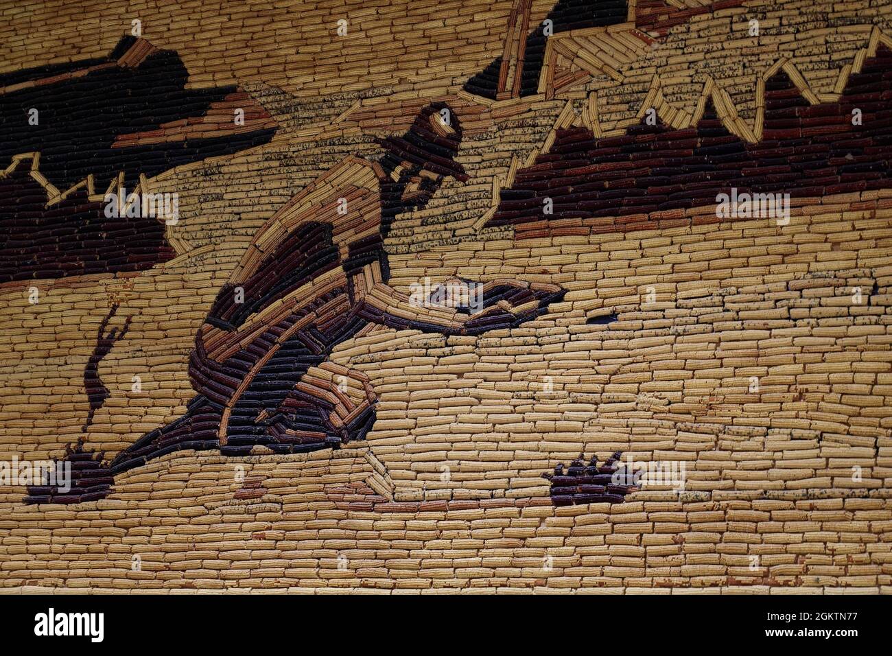 The details of mural and designs made by corns decorating the interior ...