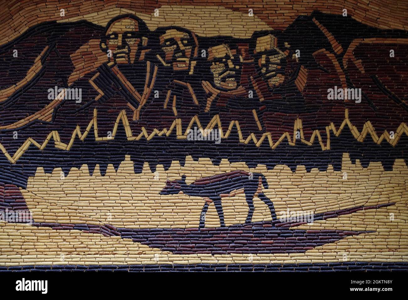 The details of mural and designs made by corns decorating the interior ...