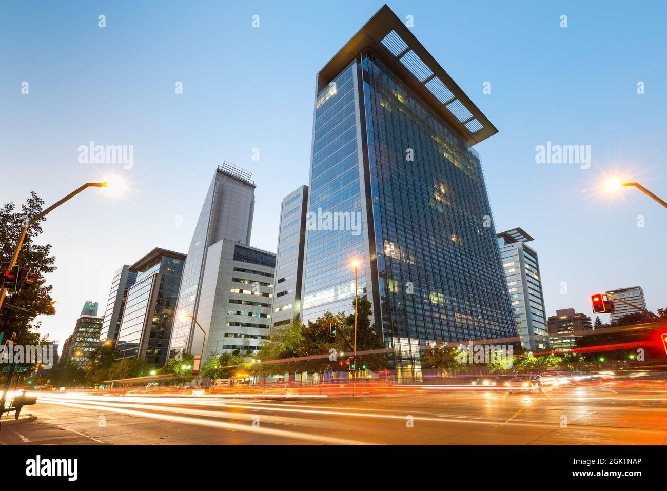 The Apoquindo Avenue at El Golf neighborhood, one of the most important ...