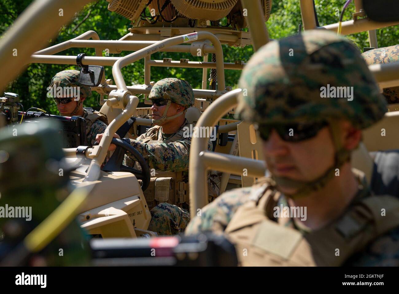 U.S. Marines with the Ground Based Air Defense Program, conduct a ...