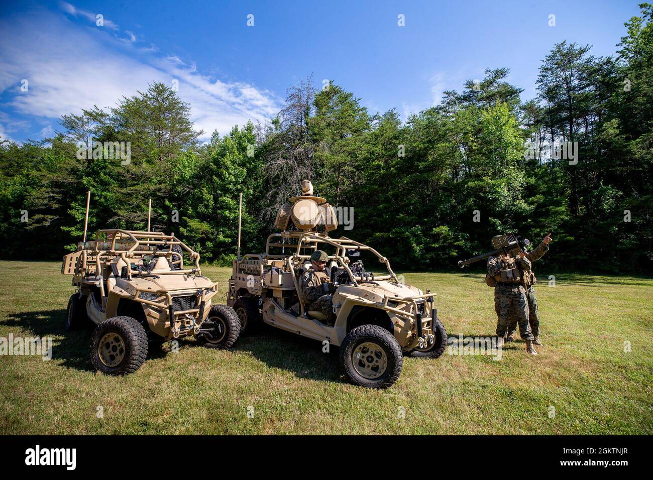 U.S. Marines with the Ground Based Air Defense Program, conduct a ...