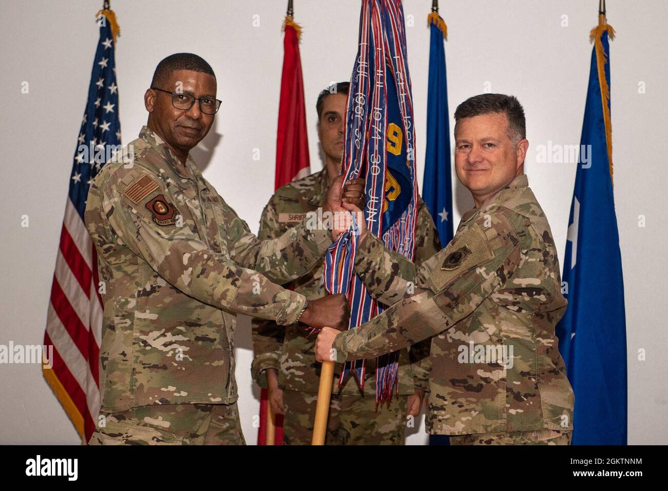 U.S. Air Force Maj. Gen. Randall Reed (left), Third Air Force commander ...