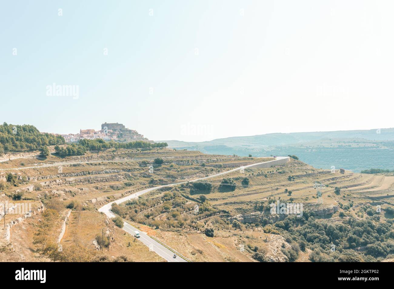 Bird's-eye view landscape of highways on the highland mountains in ...