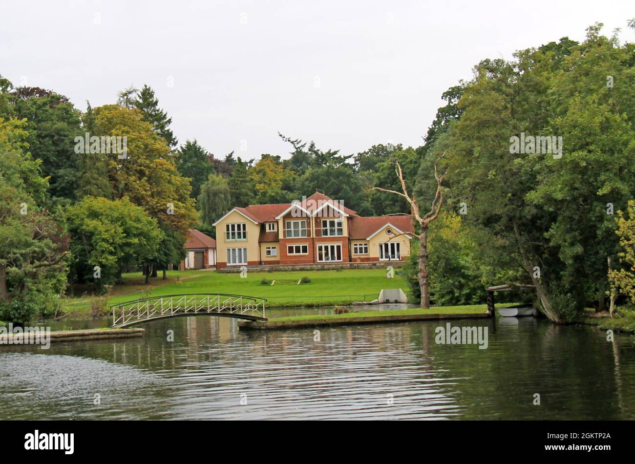 A Luxury Family Home Built on a Riverside Location Stock Photo - Alamy