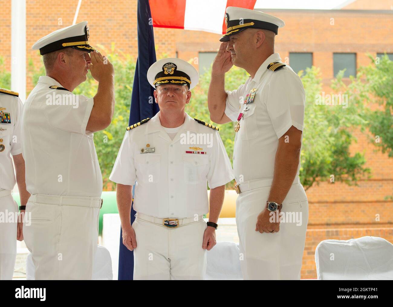 KINGS BAY, Ga. (July 1, 2021) Capt. Jesse Zimbauer (left), incoming ...