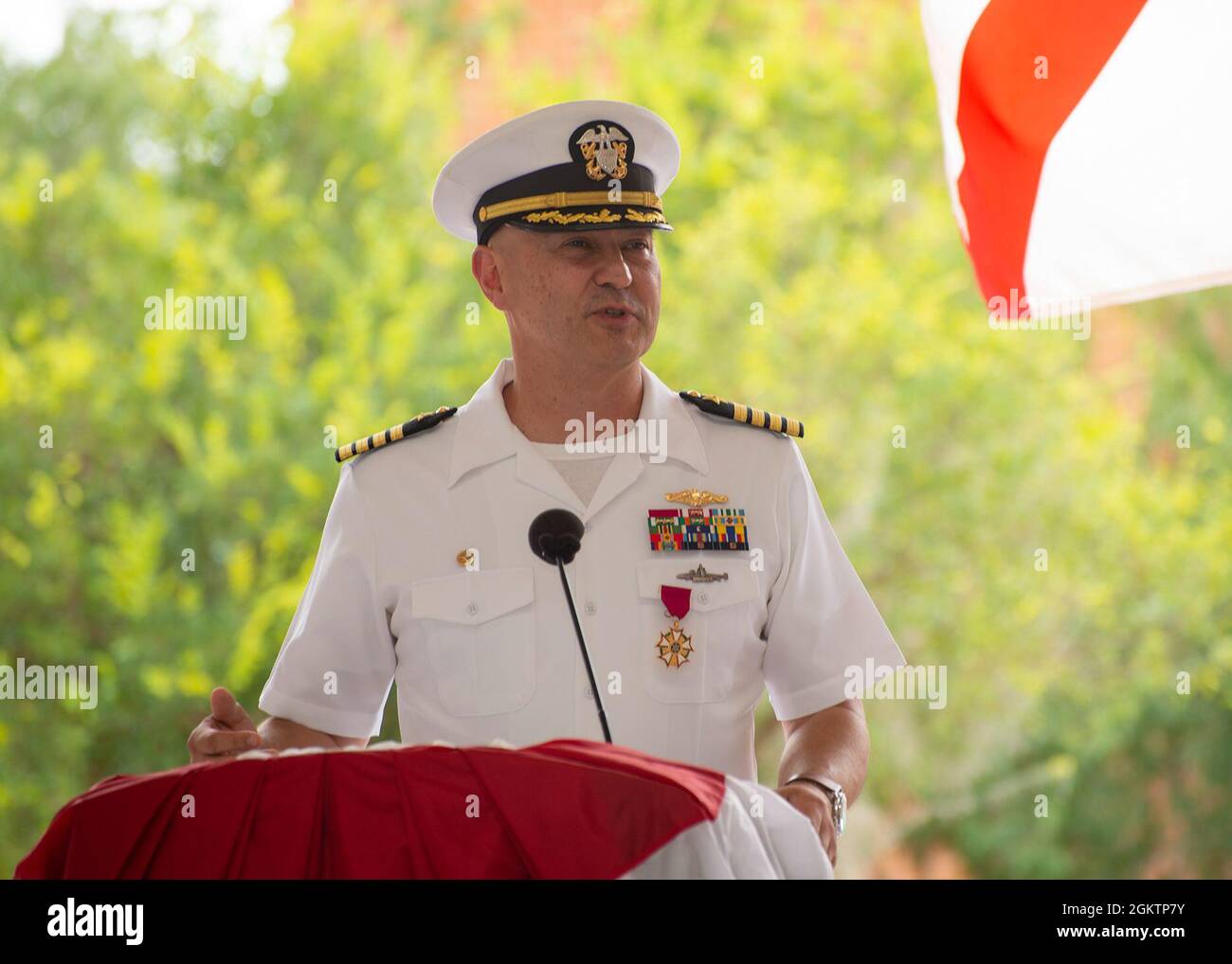 KINGS BAY, Ga. (July 1, 2021) Capt. Robert Peters outgoing commanding ...