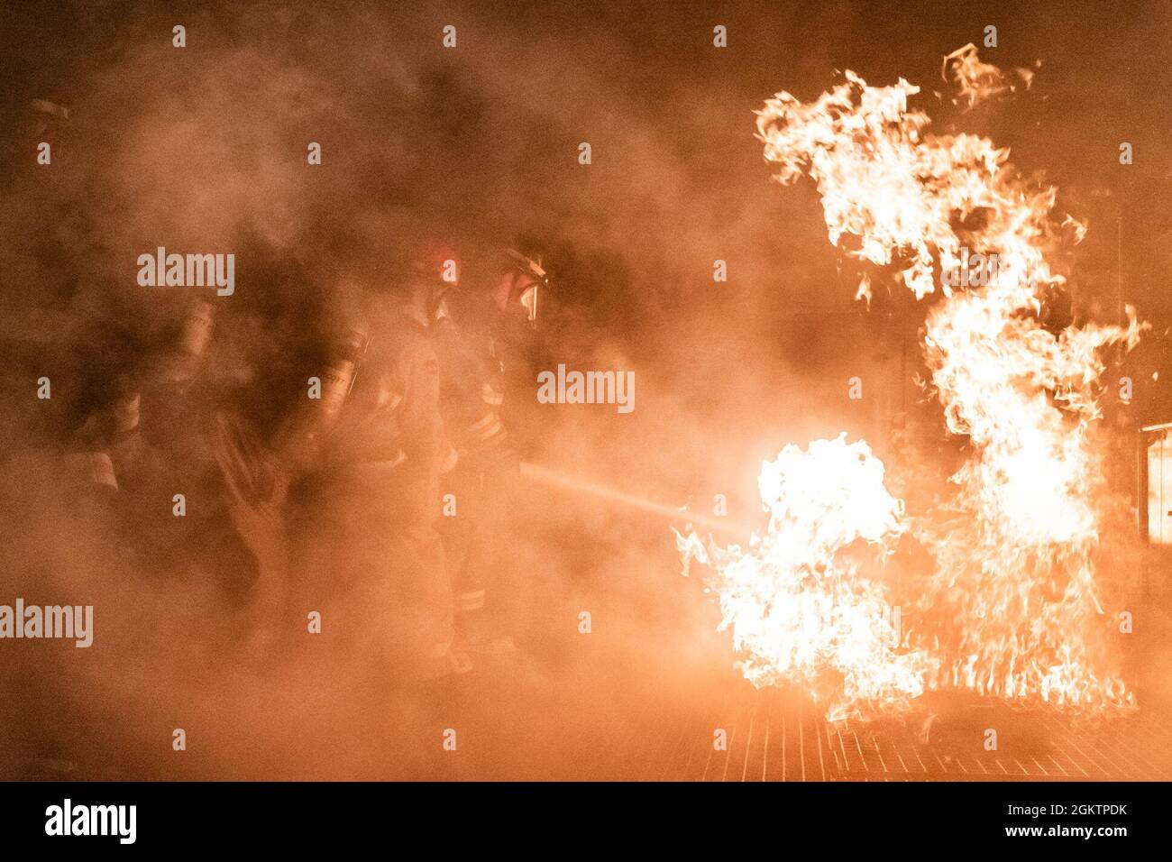 Officer Development School (ODS) class 21060 students extinguish a ...