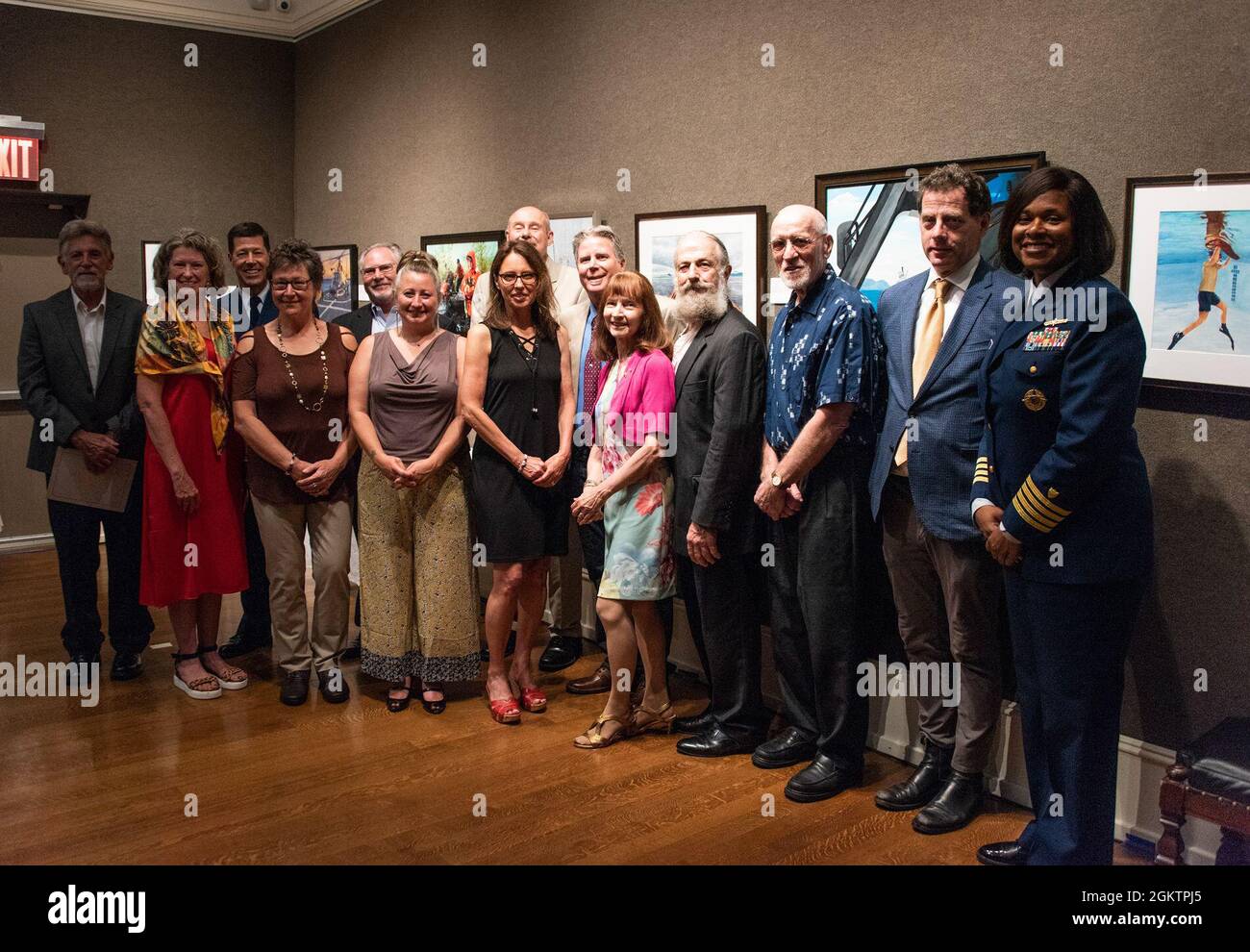 Coast Guard Art Program (COGAP) artists gather for a photo at the 2021 ...