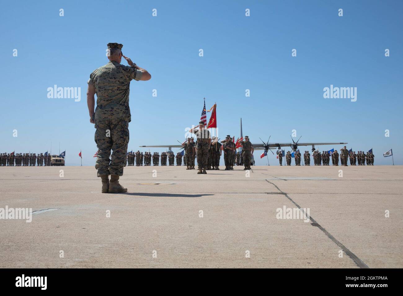 U.S. Marine Corps Maj. Gen. Christopher J. Mahoney (left), commanding ...