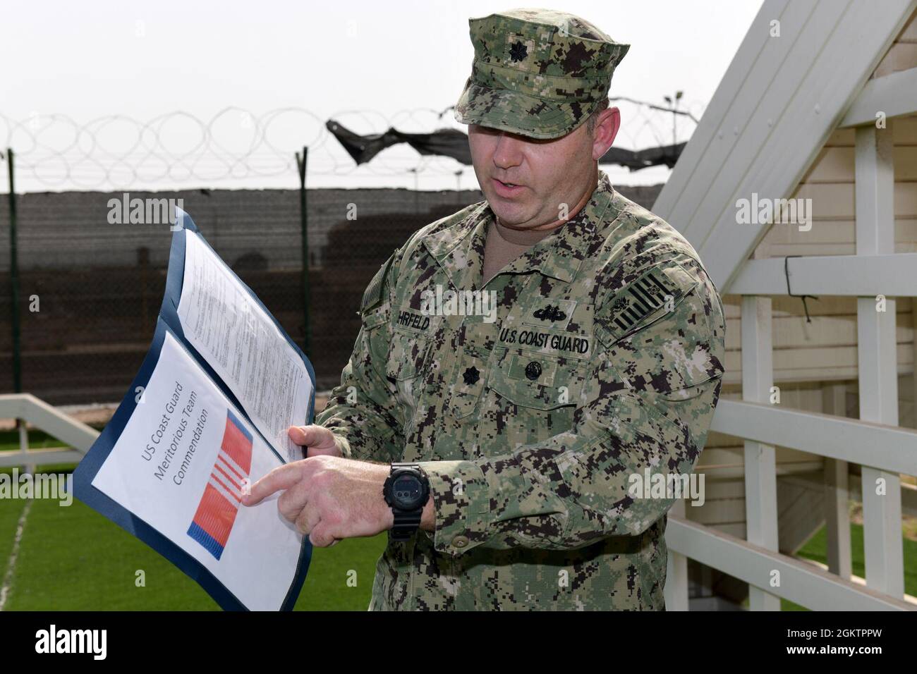 CAMP LEMONNIER (July 1, 2021) U.S. Coast Guard Cmdr. Benjamin Lehrfeld ...